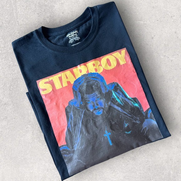 Gildan | Shirts | The Weeknd Starboy Album Cover T Shirt Size Xxl ...